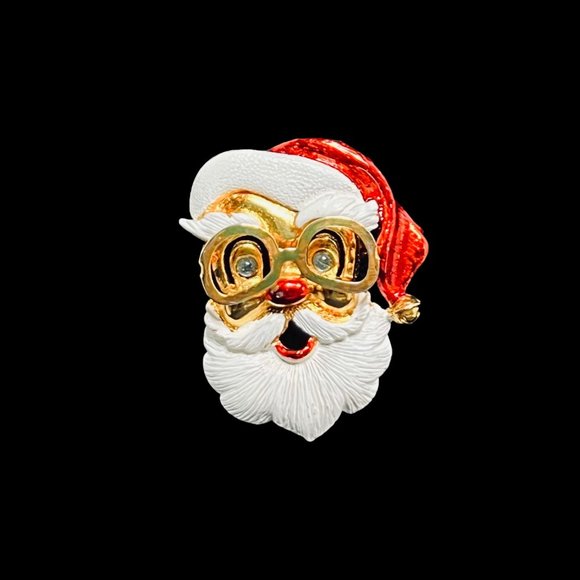 FAB | Jewelry | Vintage Fab Gold Tone Red And White Articulated Santa ...